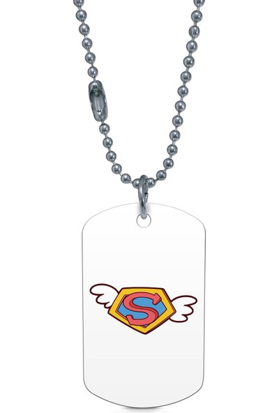 Hero Tasarım Superman Gümüş Renk Künye / Kolye DFT421