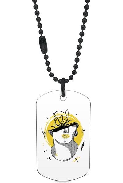 Hero Tasarım Gençlik Heykeli Siyah Renk Künye / Kolye DFT921