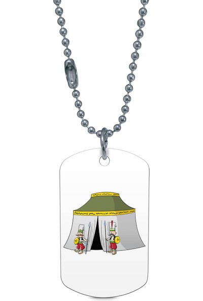 Hero Tasarım Osmanlı Çadırı Gümüş Renk Künye / Kolye DFT1437