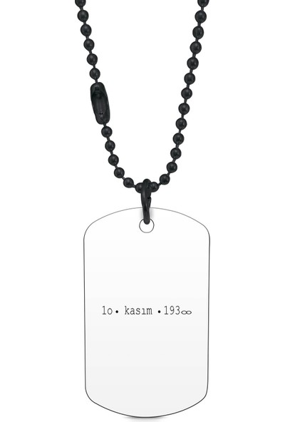 Hero Tasarım 10 Kasım Siyah Renk Künye / Kolye DFT1541