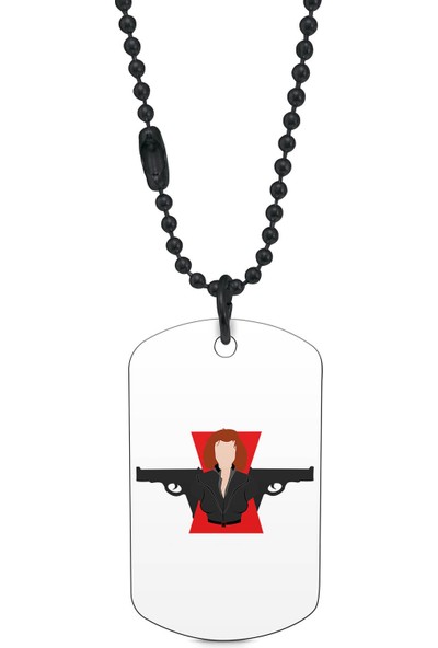 Hero Tasarım Black Widow Siyah Renk Künye / Kolye DFT1115