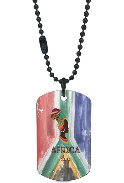 Hero Tasarım Africa Day Siyah Renk Künye / Kolye DFT2684