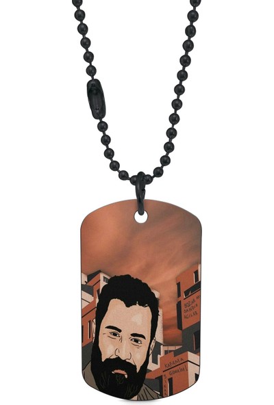 Hero Tasarım Ahmet Kaya Siyah Renk Künye / Kolye DFT4100