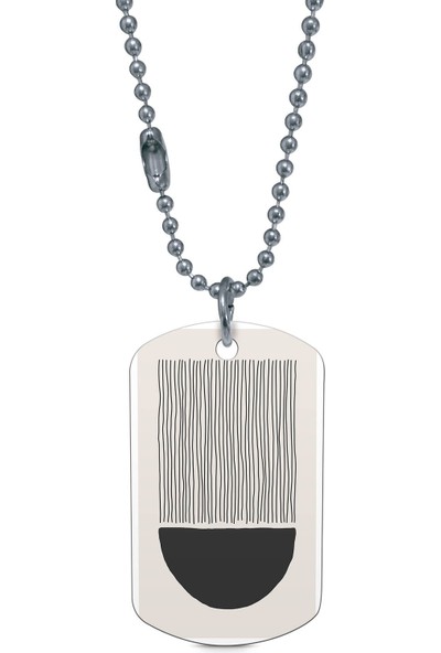 Hero Tasarım Geometrik Gümüş Renk Künye / Kolye DFT639 Hero Tasarım Geometrik Gümüş Renk Künye / Kolye DFT639