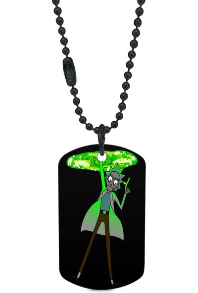 Hero Tasarım Rick And Morty Siyah Renk Künye / Kolye DFT3672 Hero Tasarım Rick And Morty Siyah Renk Künye / Kolye DFT3672