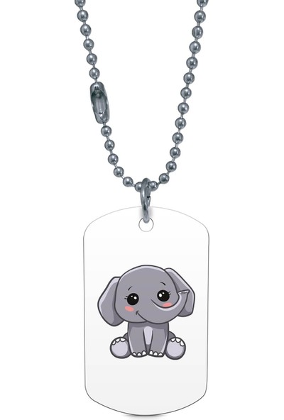 Hero Tasarım Fil Gümüş Renk Künye / Kolye DFT5777