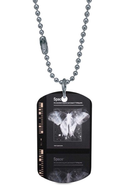 Hero Tasarım Kelebek Gümüş Renk Künye / Kolye DFT3377