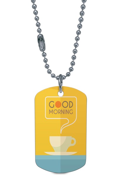 Hero Tasarım Good Morning Gümüş Renk Künye / Kolye DFT617 Hero Tasarım Good Morning Gümüş Renk Künye / Kolye DFT617