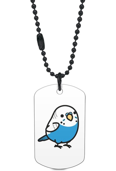 Hero Tasarım Muhabbet Kuşu Siyah Renk Künye / Kolye DFT5771