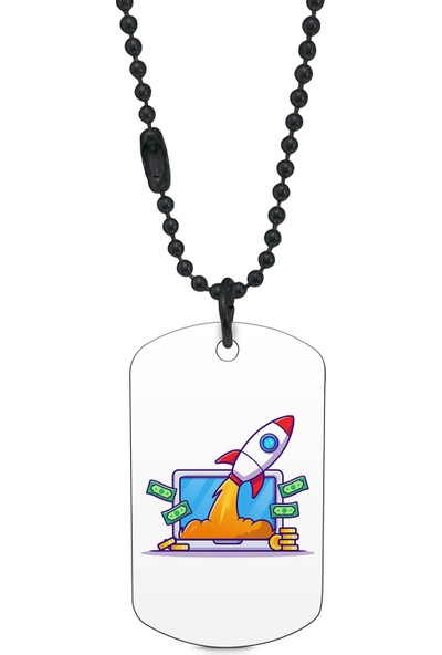 Hero Tasarım Uzay Mekiği Siyah Renk Künye / Kolye DFT1850