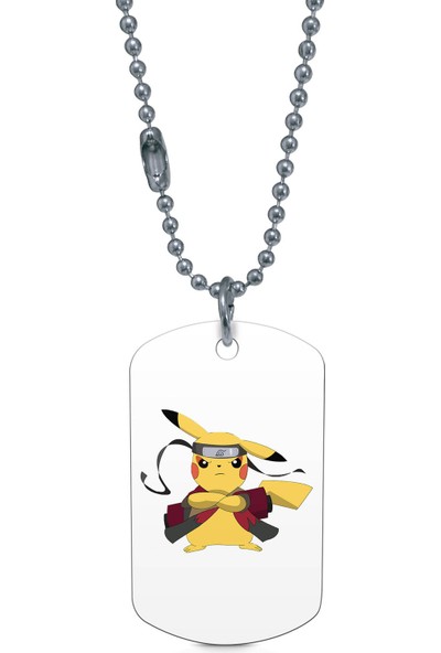 Hero Tasarım Pikaçu Naruto Gümüş Renk Künye / Kolye DFT437 Hero Tasarım Pikaçu Naruto Gümüş Renk Künye / Kolye DFT437