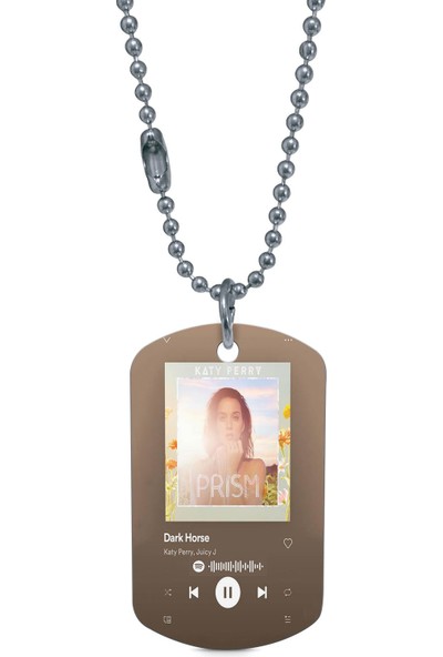 Hero Tasarım Dark Horse Katy Perry Spotify Karekodlu Gümüş Renk Künye / Kolye DFT2842 Hero Tasarım Dark Horse Katy Perry Spotify Karekodlu Gümüş Renk Künye / Kolye DFT2842