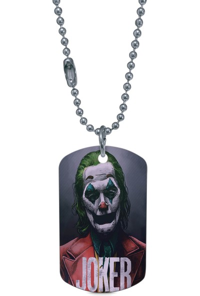 Hero Tasarım Joker Gümüş Renk Künye / Kolye DFT5009