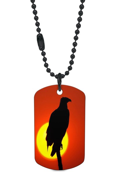 Hero Tasarım Şahin Siyah Renk Künye / Kolye DFT3859