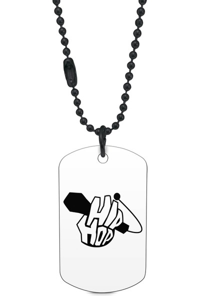 Hero Tasarım Hip Hop Siyah Renk Künye / Kolye DFT1674