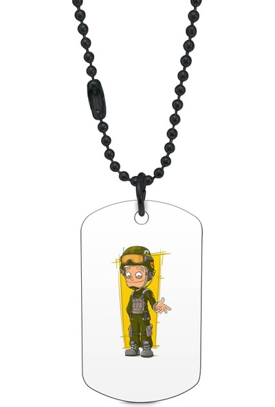 Hero Tasarım Pilot Siyah Renk Künye / Kolye DFT1360