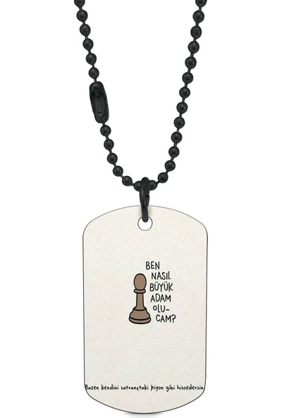 Hero Tasarım Büyük Adam Siyah Renk Künye / Kolye DFT4168