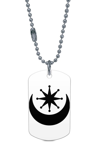 Hero Tasarım Ay Yıldız Gümüş Renk Künye / Kolye DFT707 Hero Tasarım Ay Yıldız Gümüş Renk Künye / Kolye DFT707