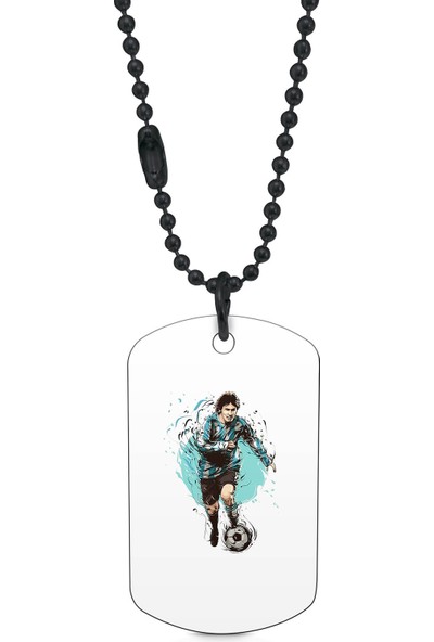 Hero Tasarım Lionel Messi Siyah Renk Künye / Kolye DFT354
