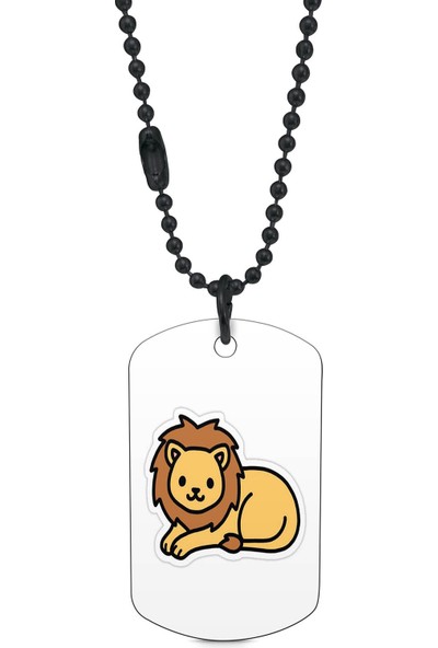 Hero Tasarım Aslan Siyah Renk Künye / Kolye DFT2939 Hero Tasarım Aslan Siyah Renk Künye / Kolye DFT2939