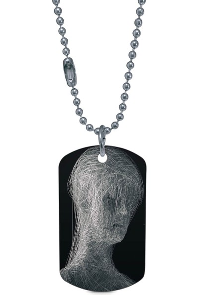 Hero Tasarım Soyut Insan Gümüş Renk Künye / Kolye DFT3075