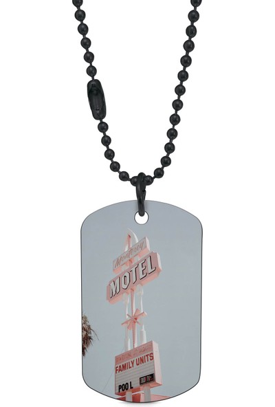 Hero Tasarım Motel Siyah Renk Künye / Kolye DFT3289