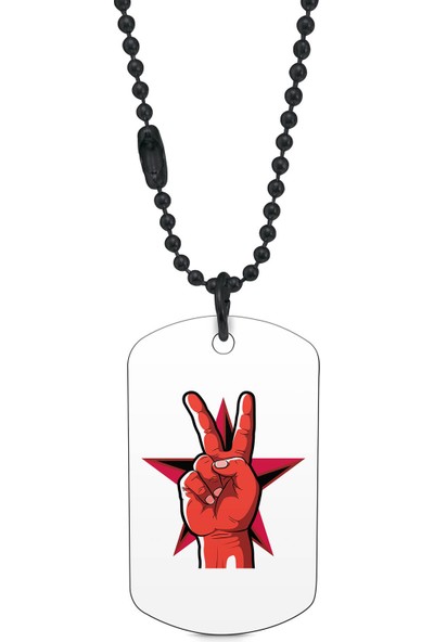 Hero Tasarım Barış Siyah Renk Künye / Kolye DFT987