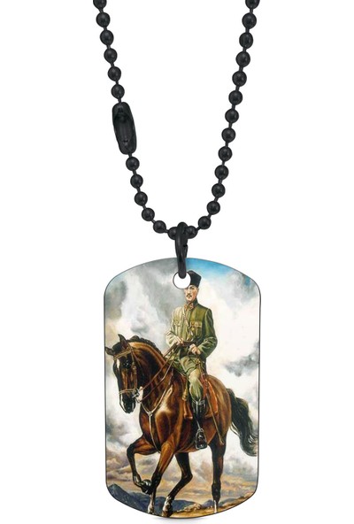 Hero Tasarım Atatürk Siyah Renk Künye / Kolye DFT3532