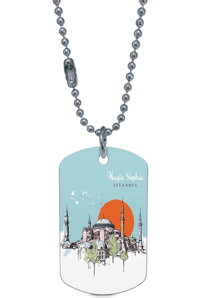 Hero Tasarım Sultanahmet Gümüş Renk Künye / Kolye DFT5130