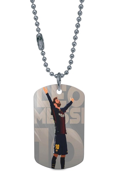 Hero Tasarım Lionel Messi Gümüş Renk Künye / Kolye DFT4495 Hero Tasarım Lionel Messi Gümüş Renk Künye / Kolye DFT4495