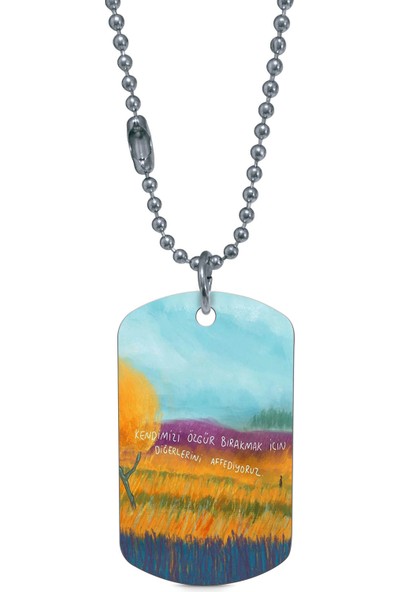 Hero Tasarım Özgürlük Gümüş Renk Künye / Kolye DFT3016