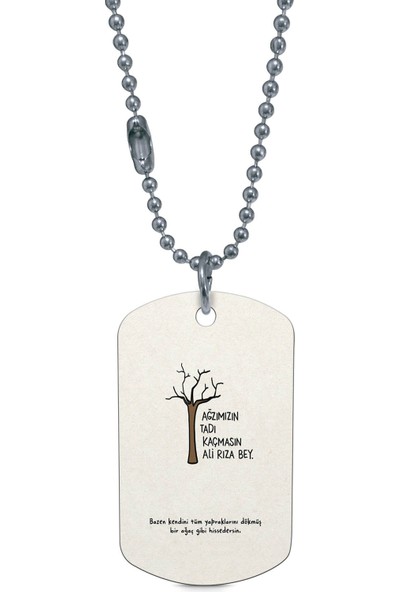 Hero Tasarım Ağzımızın Tadı Gümüş Renk Künye / Kolye DFT5127