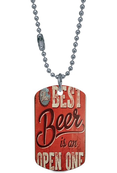 Hero Tasarım Beer Gümüş Renk Künye / Kolye DFT2780 Hero Tasarım Beer Gümüş Renk Künye / Kolye DFT2780