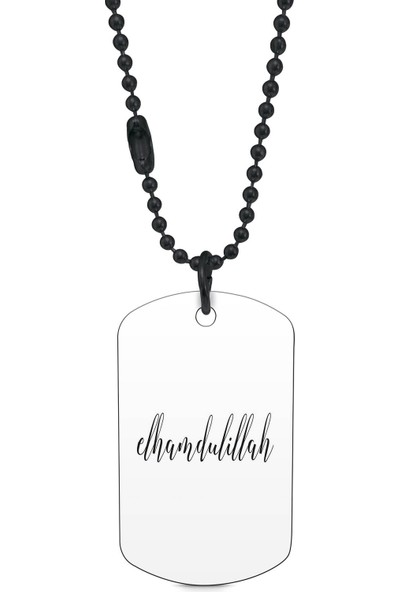 Hero Tasarım Elhamdulillah Siyah Renk Künye / Kolye DFT3100