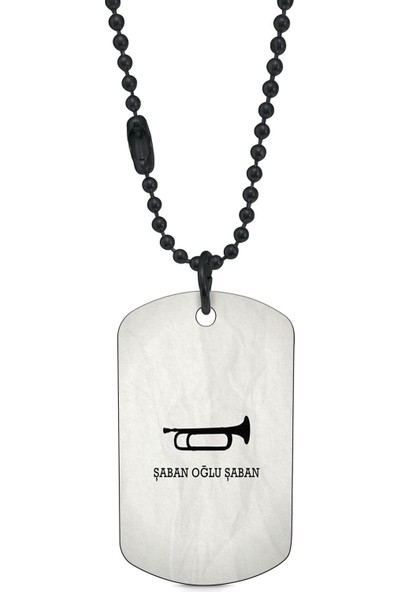 Hero Tasarım Şaban Oğlu Şaban Siyah Renk Künye / Kolye DFT4895 Hero Tasarım Şaban Oğlu Şaban Siyah Renk Künye / Kolye DFT4895