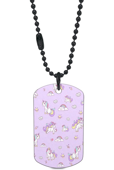 Hero Tasarım Unicorn Siyah Renk Künye / Kolye DFT2485 Hero Tasarım Unicorn Siyah Renk Künye / Kolye DFT2485