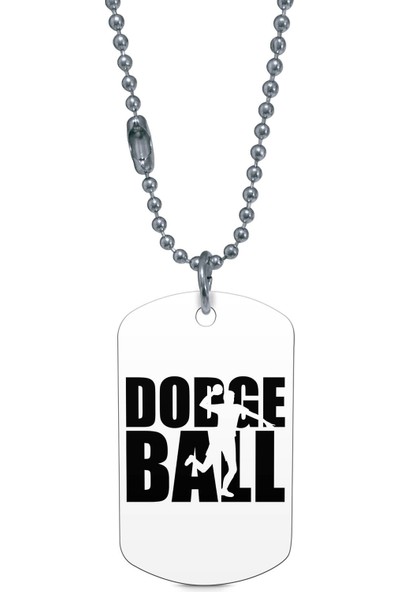 Hero Tasarım Dodge Ball Gümüş Renk Künye / Kolye DFT2034 Hero Tasarım Dodge Ball Gümüş Renk Künye / Kolye DFT2034