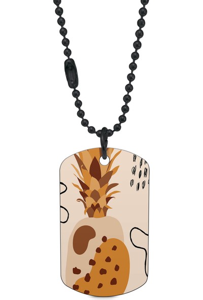 Hero Tasarım Ananas Siyah Renk Künye / Kolye DFT652