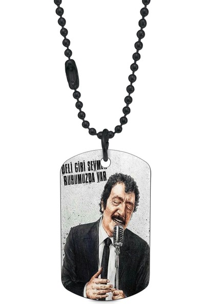 Hero Tasarım Müslüm Gürses Siyah Renk Künye / Kolye DFT5113