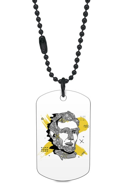 Hero Tasarım Abraham Lincoln Siyah Renk Künye / Kolye DFT980 Hero Tasarım Abraham Lincoln Siyah Renk Künye / Kolye DFT980