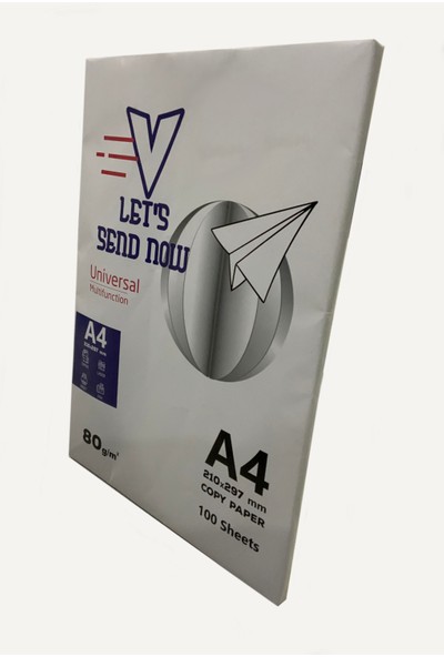 Let's Send Now A4 Fotokopi Kağıdı 100 Sayfa Paket 80 gr Let's Send Now A4 Fotokopi Kağıdı 100 Sayfa Paket 80 gr