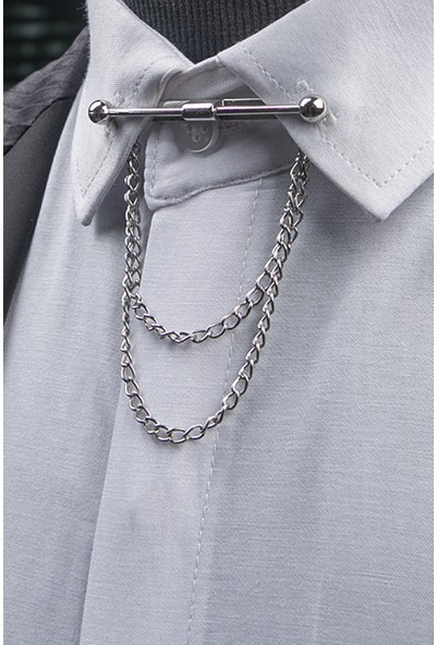 Tüm Gömleklere Uygun Erkek Gümüş Renk Yaka Iğnesi YKI014