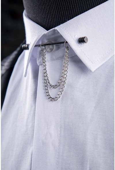 Erkek Gümüş Renk Zincirli Gömlek Yaka Iğnesi YKİ009 Erkek Gümüş Renk Zincirli Gömlek Yaka Iğnesi YKİ009