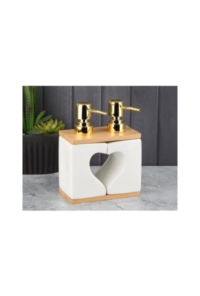 Paradice Amor Bambu Porselen Sıvı Sabunluk Çift Başlıklı Paradice Amor Bambu Porselen Sıvı Sabunluk Çift Başlıklı