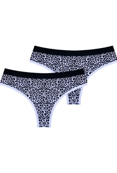 Darkzone Leopar Desenli 2'li Kadın Tanga