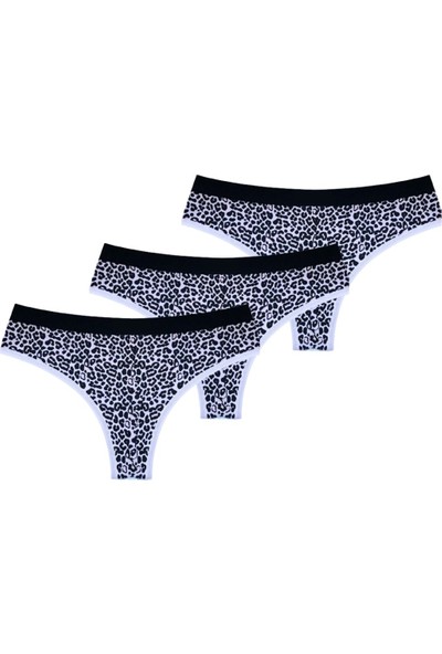 Darkzone Leopar Desenli 3'lü Kadın Tanga Darkzone Leopar Desenli 3'lü Kadın Tanga