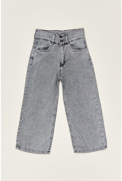 FullaModa Yüksek Bel Palazzo Çocuk Kot Pantolon