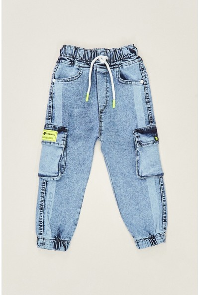 FullaModa Kargo Cepli Jogger Çocuk Kot Pantolon FullaModa Kargo Cepli Jogger Çocuk Kot Pantolon