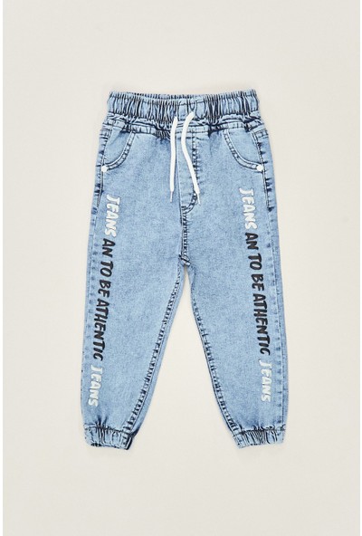 FullaModa Yüksek Bel Jogger Çocuk Kot Pantolon