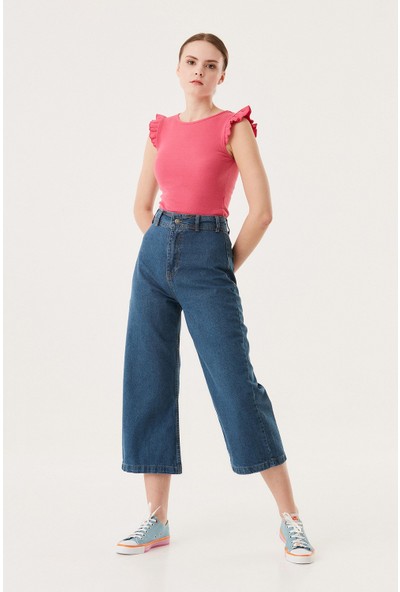 Yüksek Bel Culotte Jean